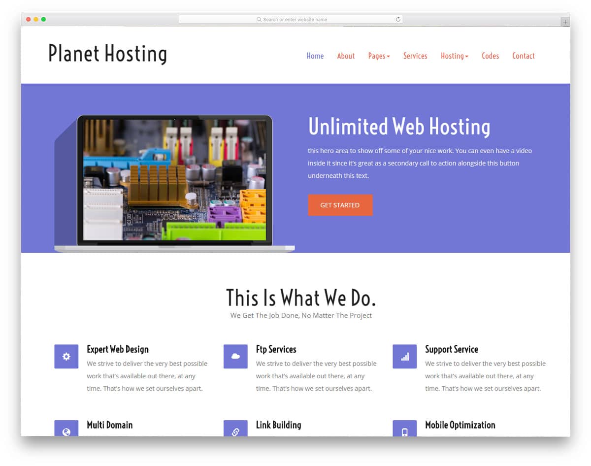 20 Free Hosting Website Templates To Attract Website Owners 2018 ...