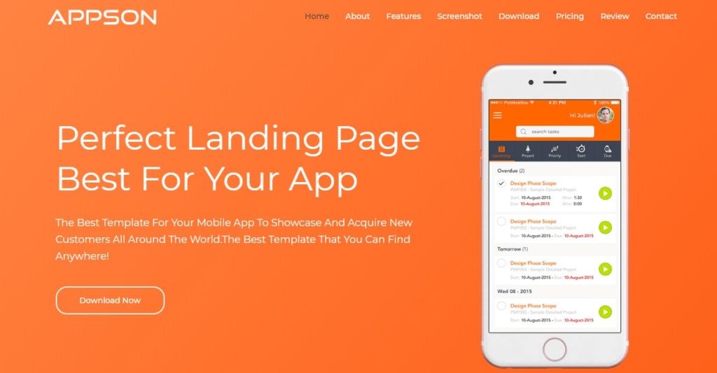 30+ Stylish and Trendy Bootstrap Mobile App Template & Landing Pages