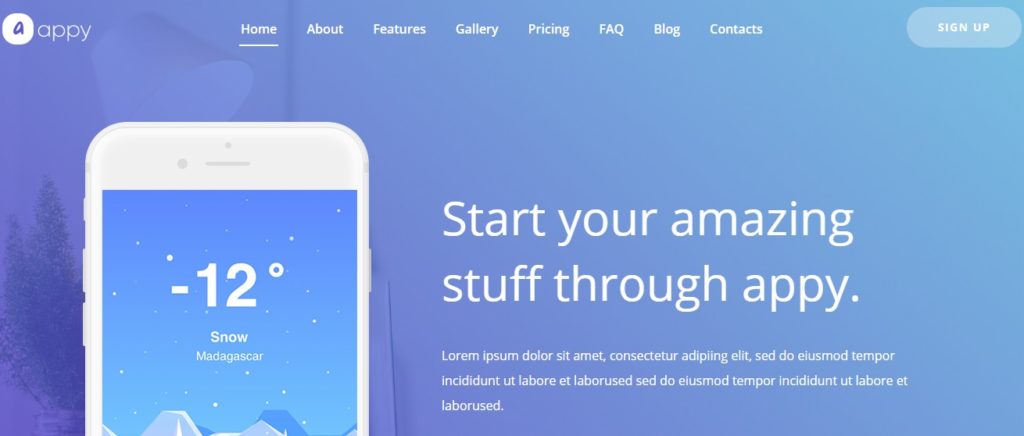 30+ Stylish and Trendy Bootstrap Mobile App Template & Landing Pages