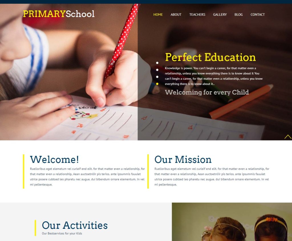 35+ Free Kindergarten Website Templates Powered by Bootstrap, CSS and HTML