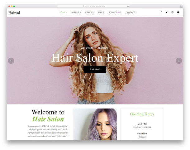 35+ Properly Groomed Free Hair Salon Website Templates 2022