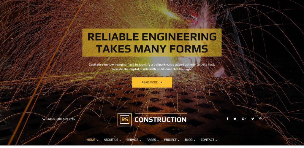 35+ Creative Premium HTML5 Construction Website Templates 2020