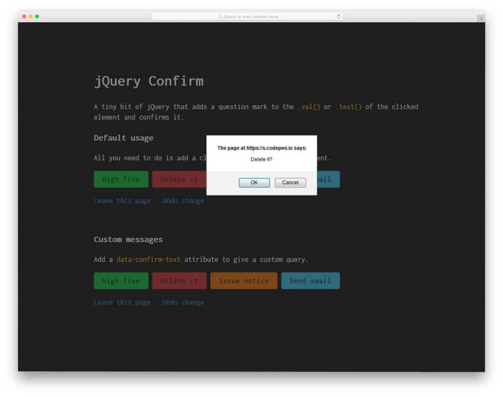 23 Jquery Confirm Plugins To Double Check The Selected Option