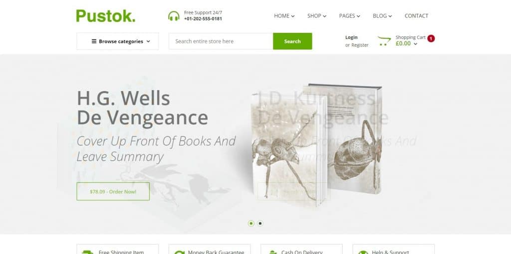 25 Professional Bookstore Website Templates For eBooks, Libraries ...