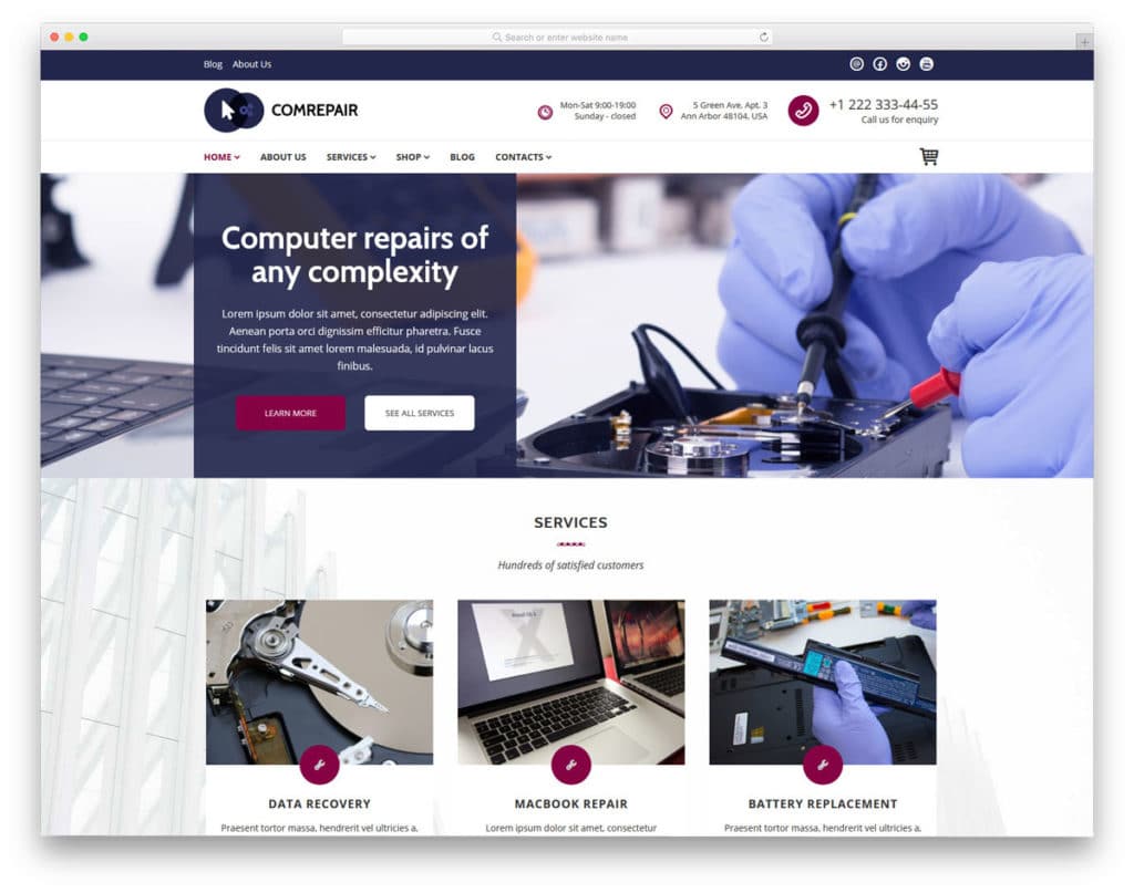 30 Customer Friendly Computer Repair WordPress Themes