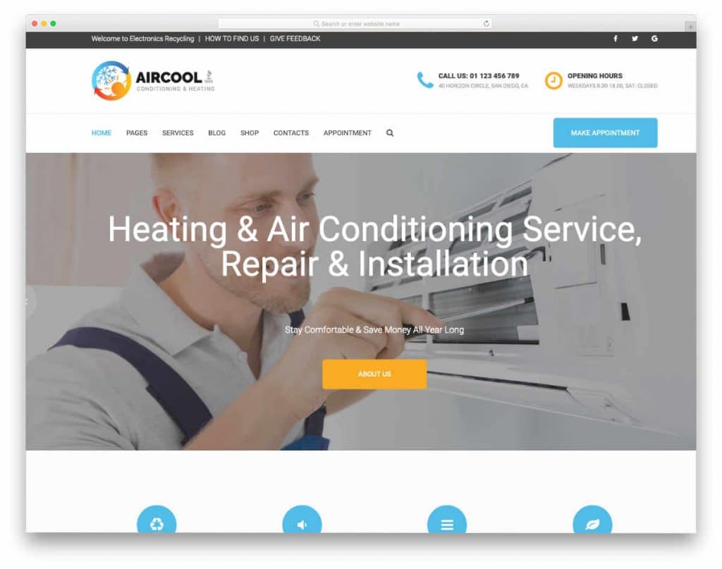 22 Fully Equipped Invigorating HVAC Website Template - uiCookies