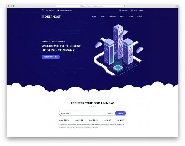 50 Best Free Hosting Website Templates 2026 - uiCookies