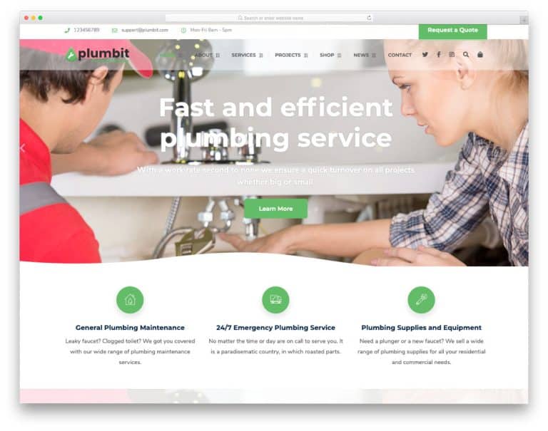 23 Plumbing Website Templates For Plumbing Services & Plumbing Stores