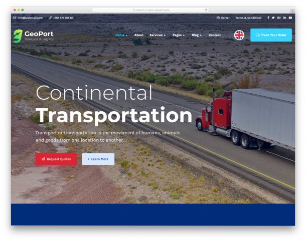 28 Best Transportation Websites Templates 2022 - uiCookies