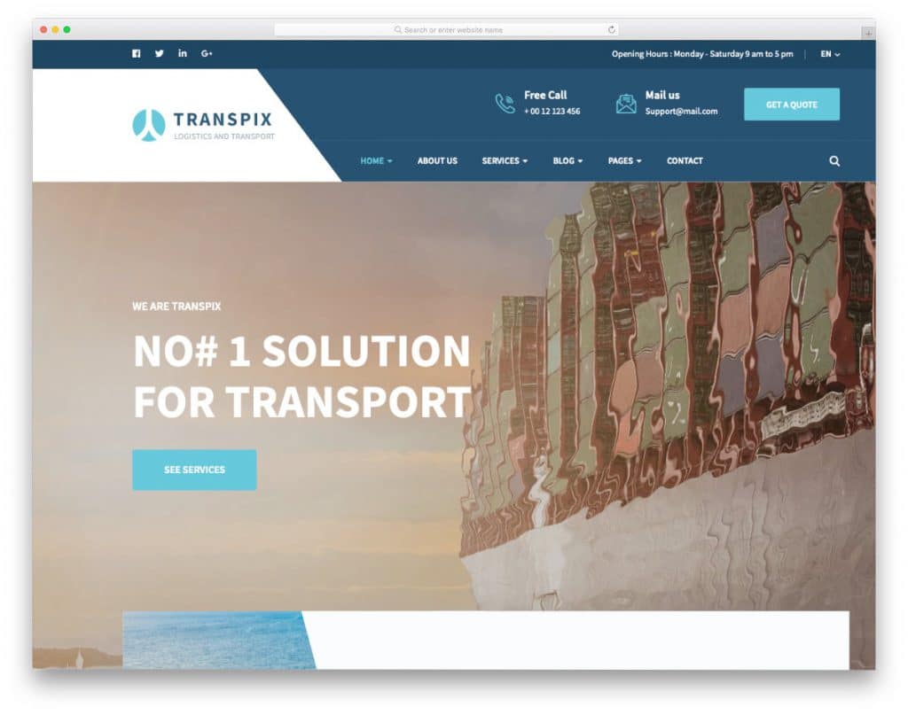 24 Best Transportation Websites Templates 2020