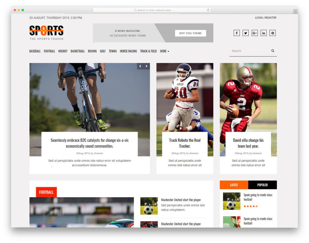 45 Free Sports Website Templates For Clubs And Communities 2022