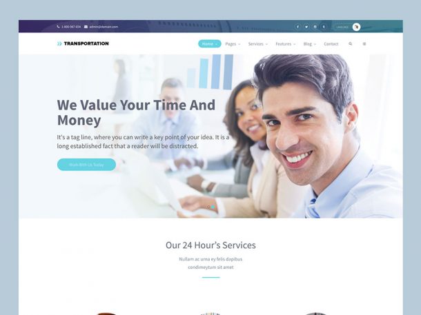 Transportation - Best Free Bootstrap HTML5 Logistics Website Template ...