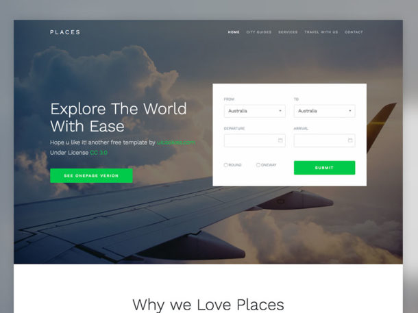 Places – Free Bootstrap 4 template for Travel Agency - uiCookies